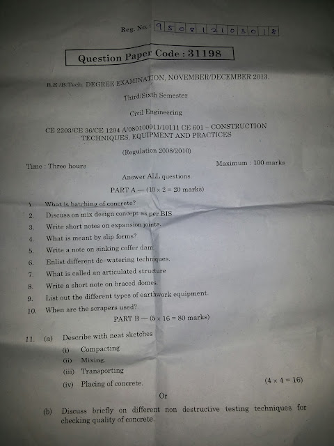 Construction Techniques, Equipment and Practices third/sixth semester B ...