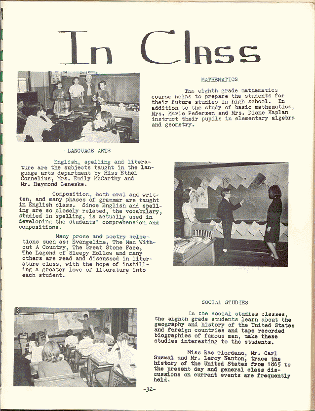 Historic Perth Amboy Virtual Museum: Shull School Yearbook 1966 - Part 5