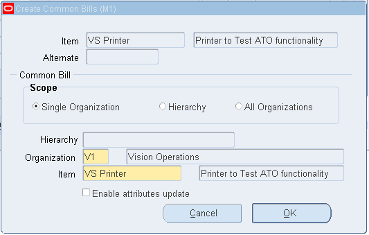 Vipul's Oracle Apps Blog: ATO Model Item