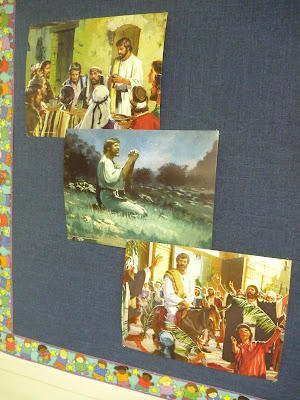 Outside the box!: Easter week bulletin board