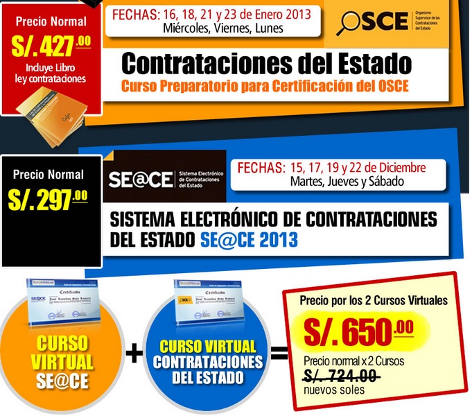 Curso del SIAF 2017: CURSO CONTRATACIONES DEL ESTADO Y SEACE ENERO 2013