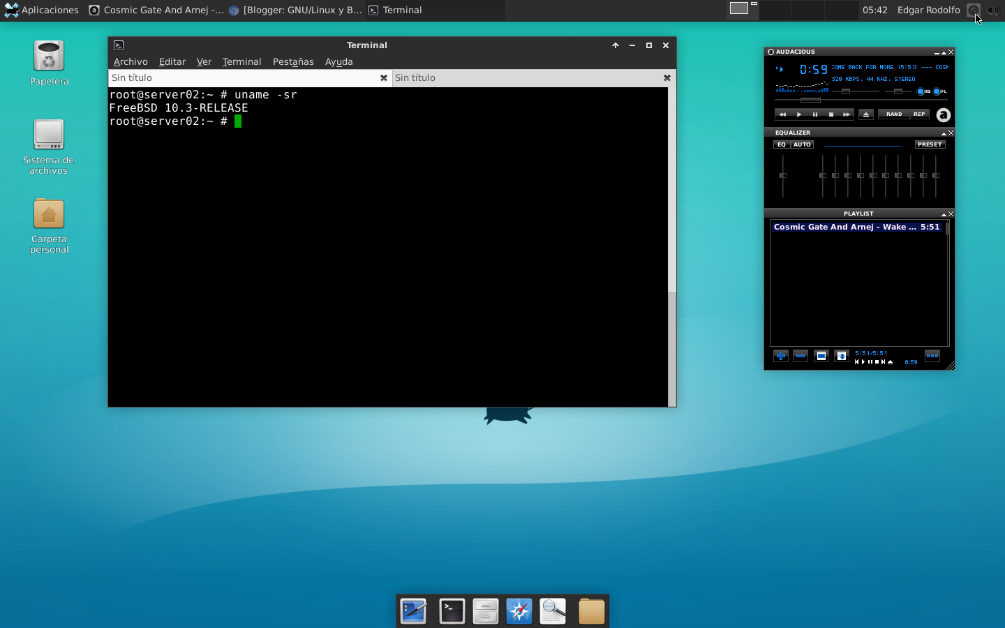 Edgar Rodolfo: FreeBSD 10.3 con Xfce y en Español