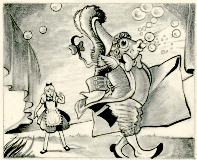 Vintage Disney Alice in Wonderland: David Hall Story Drawing - Alice ...
