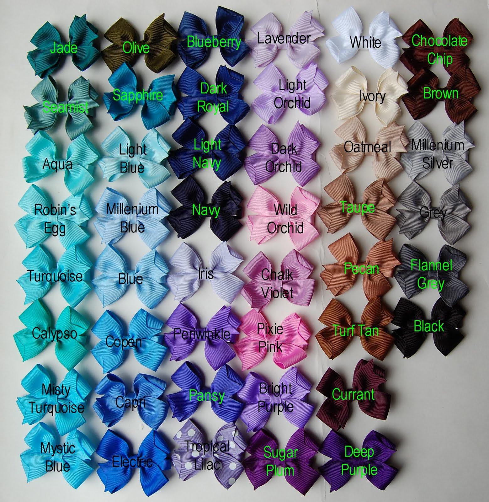 Marie D's Bows: Color Charts