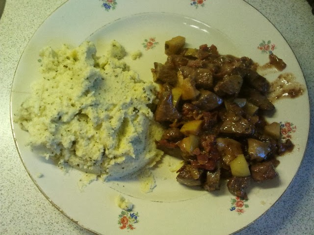 LCHF for én: Stegt lever med æble og blomkålsmos