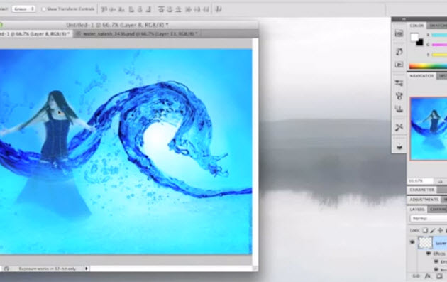วิธีการแต่งภาพทำเอฟเฟคน้ำ cool water splash effect ด้วยโปรแกรมโฟโตชอป ...