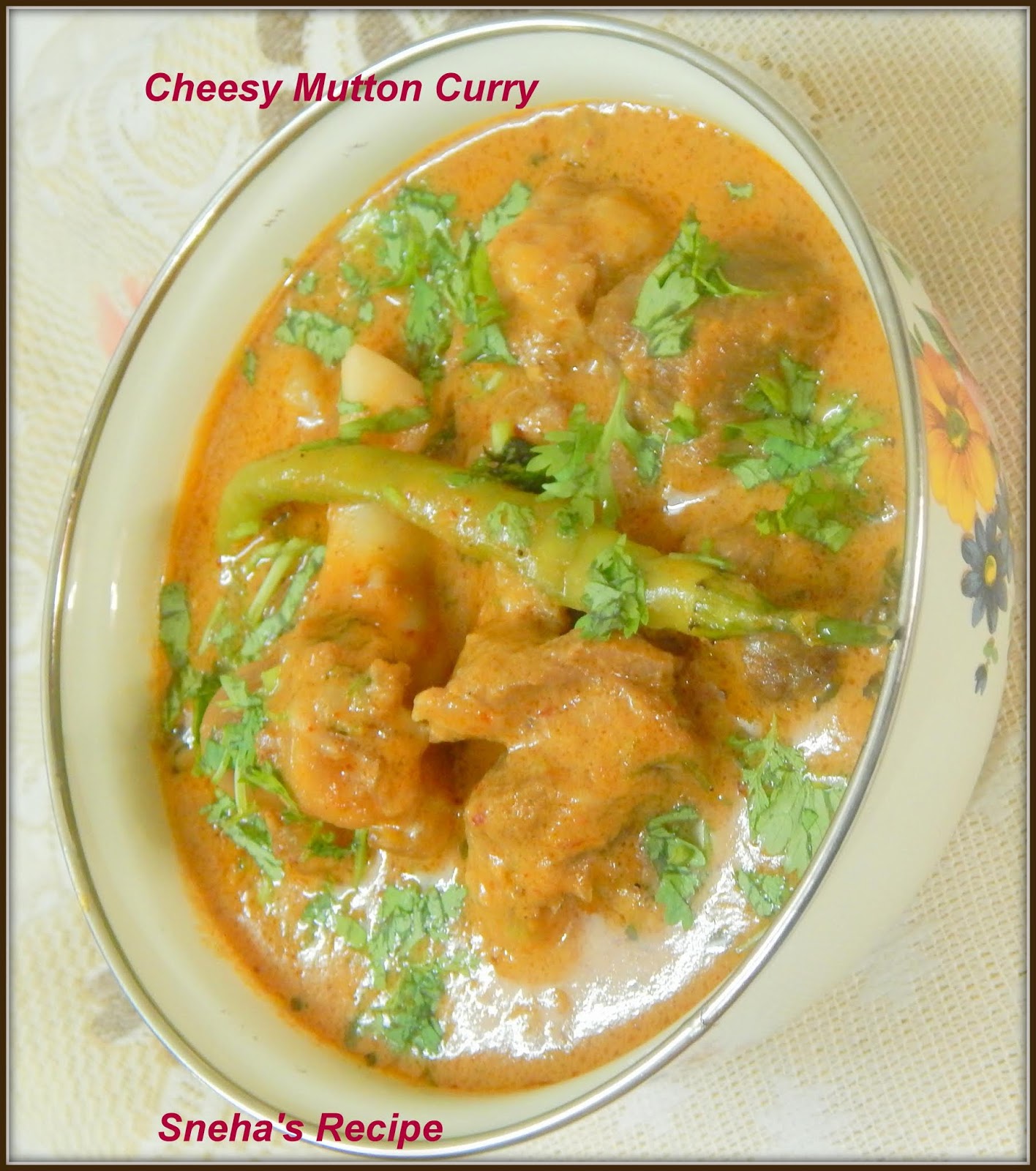 Cheesy Mutton Curry - Sneha's Recipe