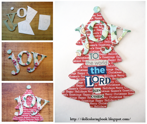 DIY Christmas Tree Letter Art | The Doll Coloring Book