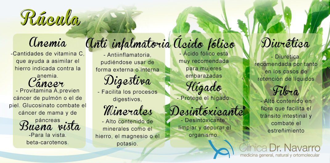 El deporte en el Mater: Propiedades de la rúcula