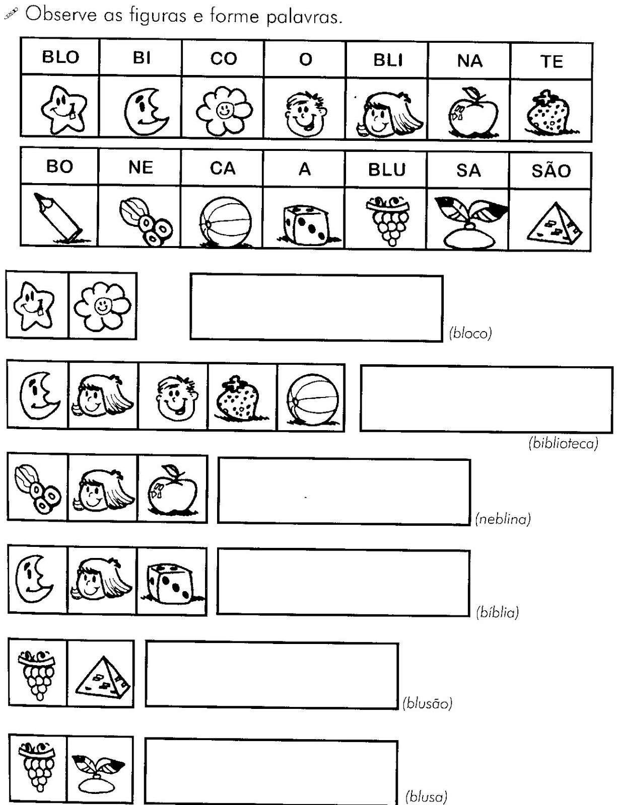 EDUCAÇÃO E ARTES: ATIVIDADES COM L INTERCALADO