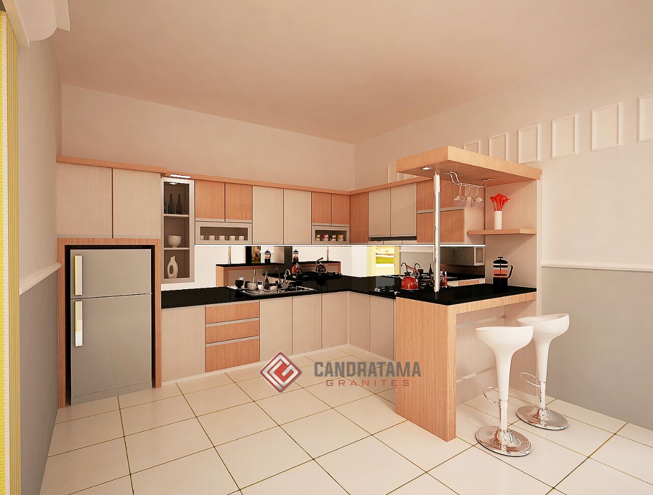 Desain Kitchen Set & Mini Bar Bu Ulipah Sidoarjo Part 1 | Jasa Desain ...