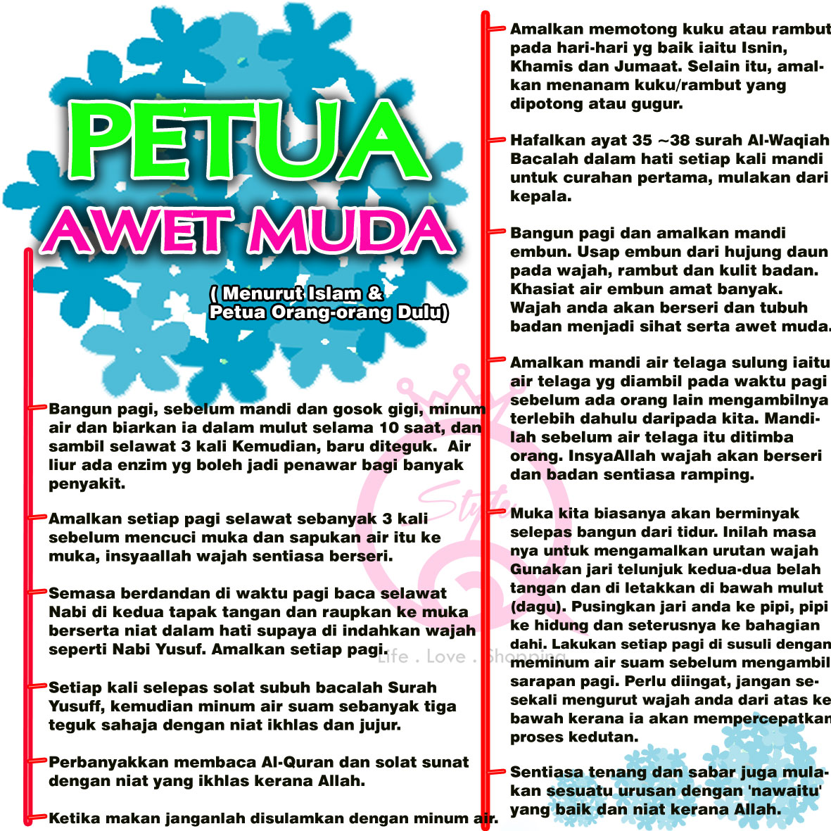 Qaisarra Style: Petua Awet Muda Menurut Islam & Tradisional/ Turun ...