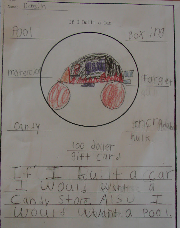 First Grade Lyons' Den: If I Built a Car