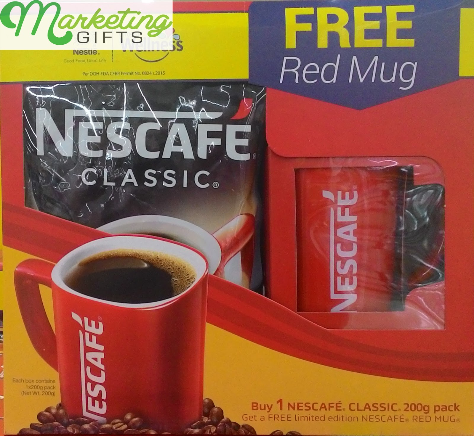 Marketing Gifts: Branded Red Mug from Nestlé Nescafe Classic