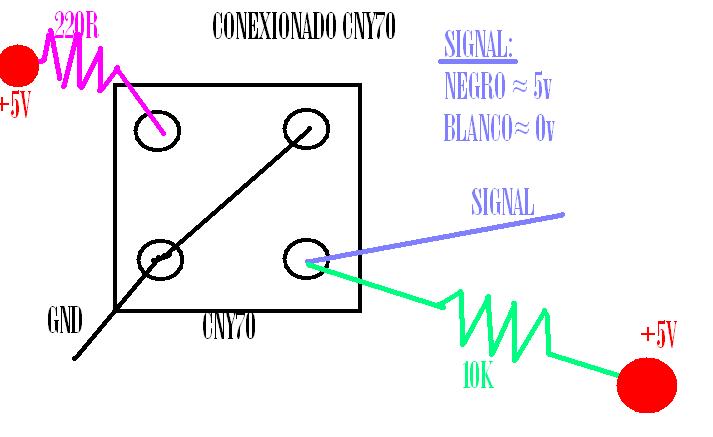 How to connect the Cny70 Sensors - MisCircuitos.com