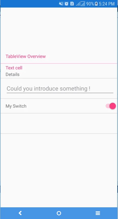 TableView in Xamarin.Forms ~ Learn & share