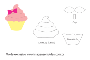 Tutorial de CupCake em Feltro com Molde - Molde para Artesanato| Faça ...