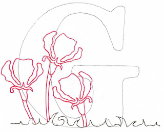 Creative Doodling with Judy West: Stencilled Flower Alphabet