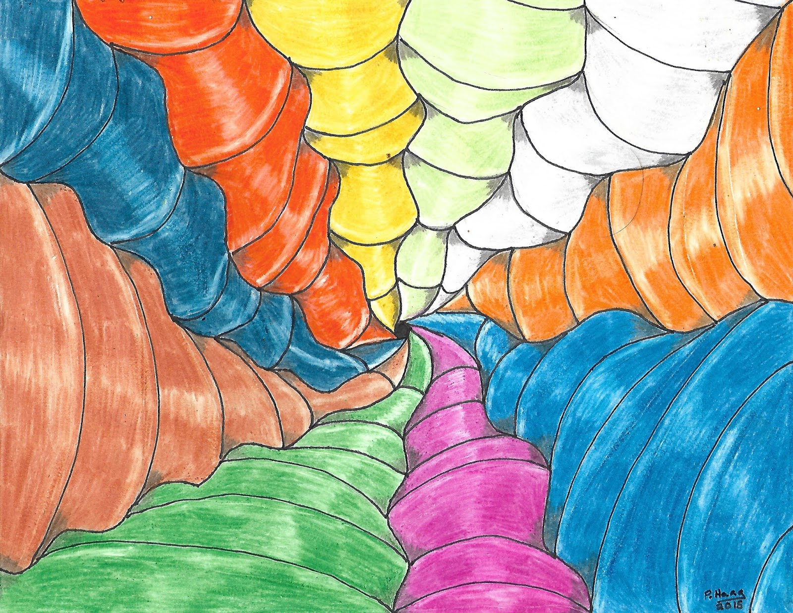 Inside The Inner Halls of Patrick's Mind: Colored pencil abstract