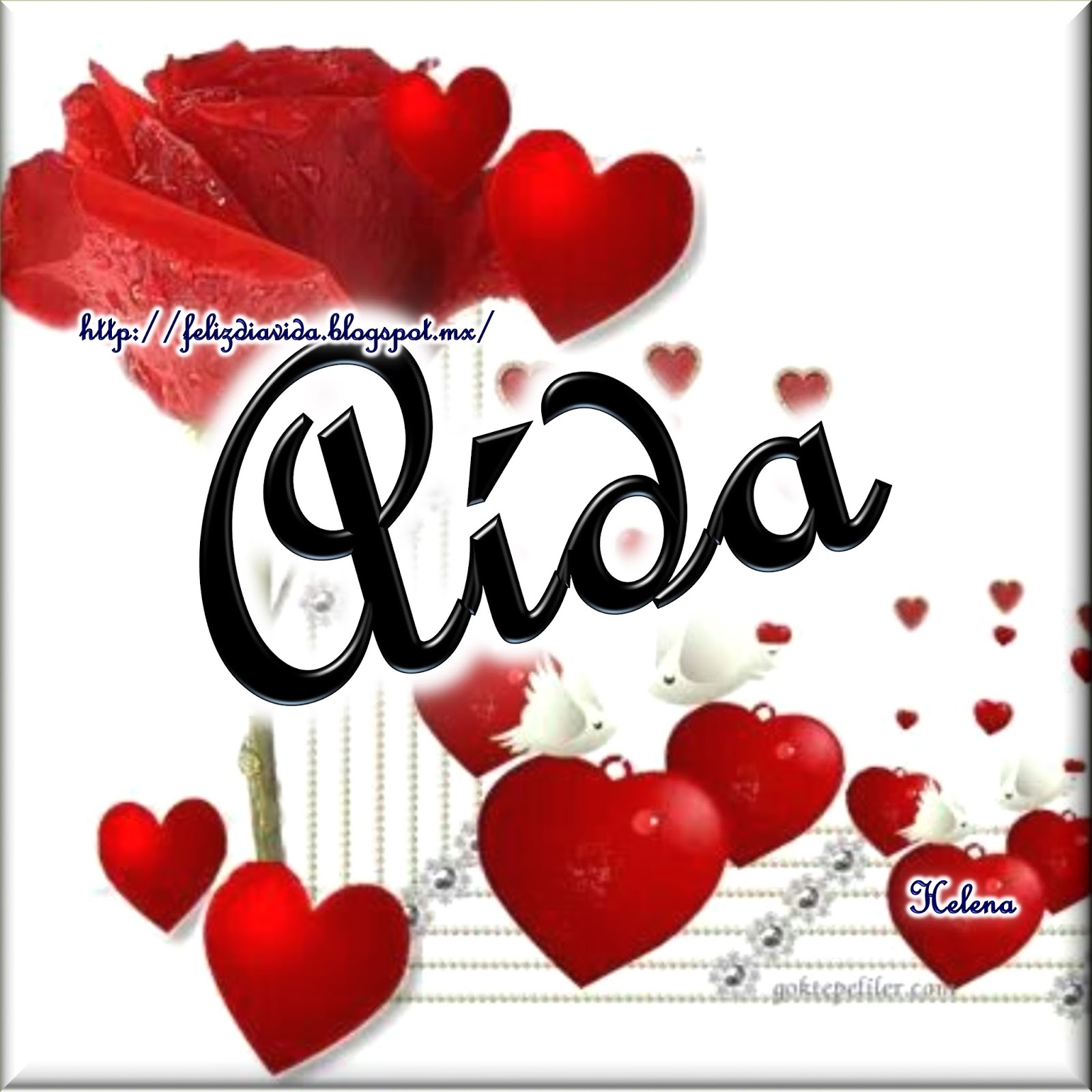 Iniciales Nombres y Más: ROSA ROJA CON CORAZONES (( A - B - C ))