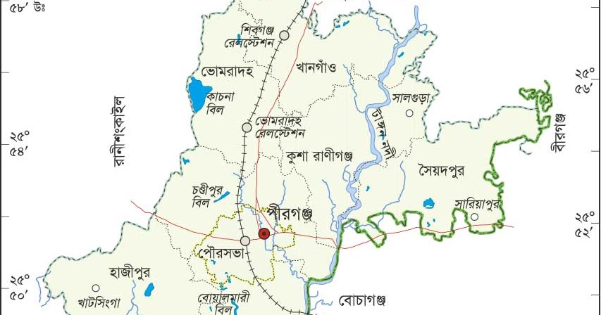 Bangladesh Map All: Pirganj Upazila Map