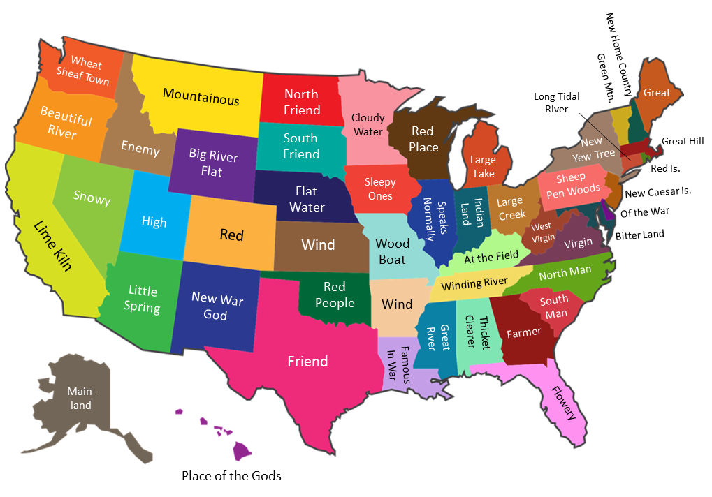 totally random garbage: The Meanings of State Names – a Map