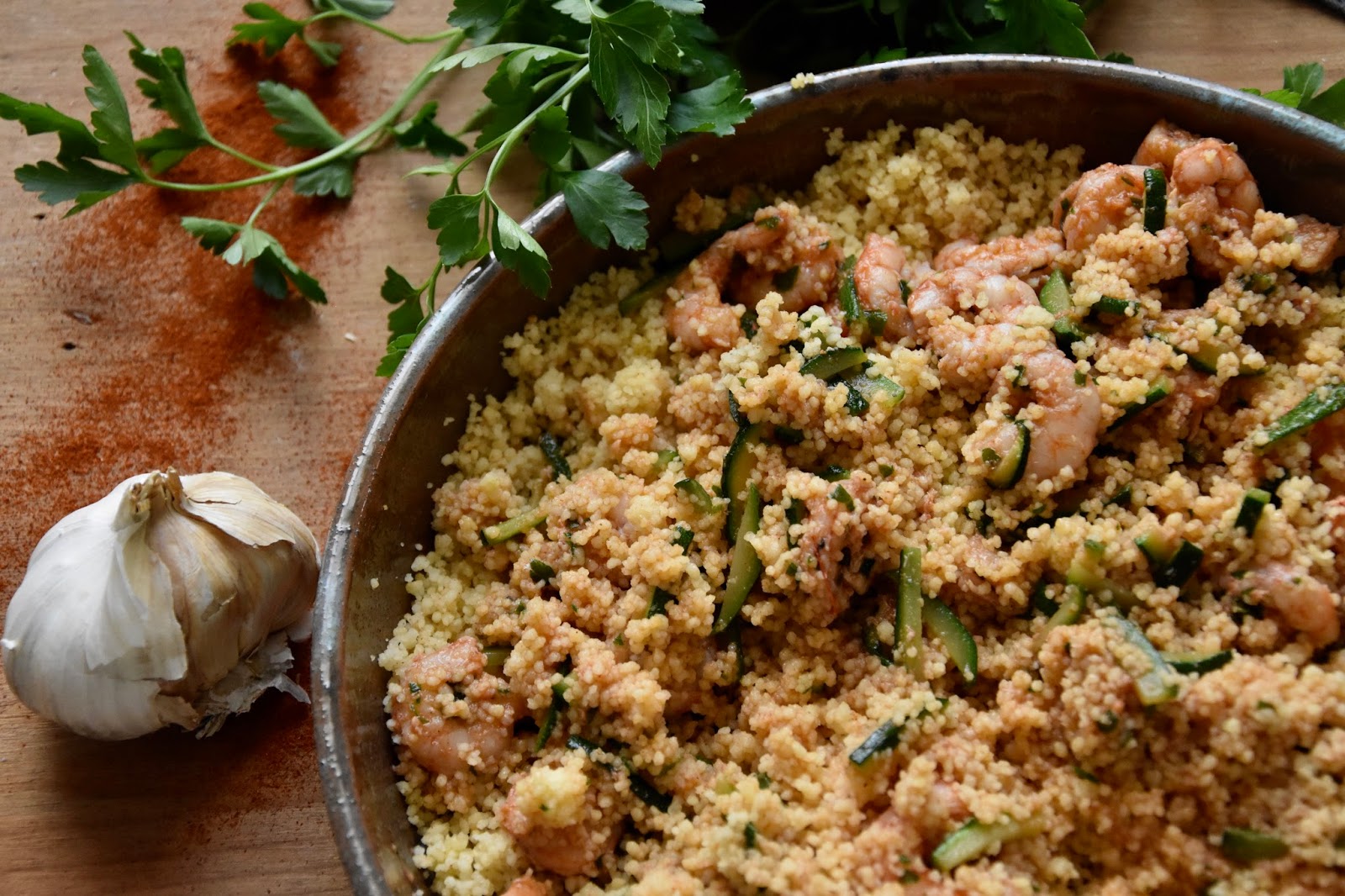 Che Bello è Cucinare: cuscus con gambas y calabacín