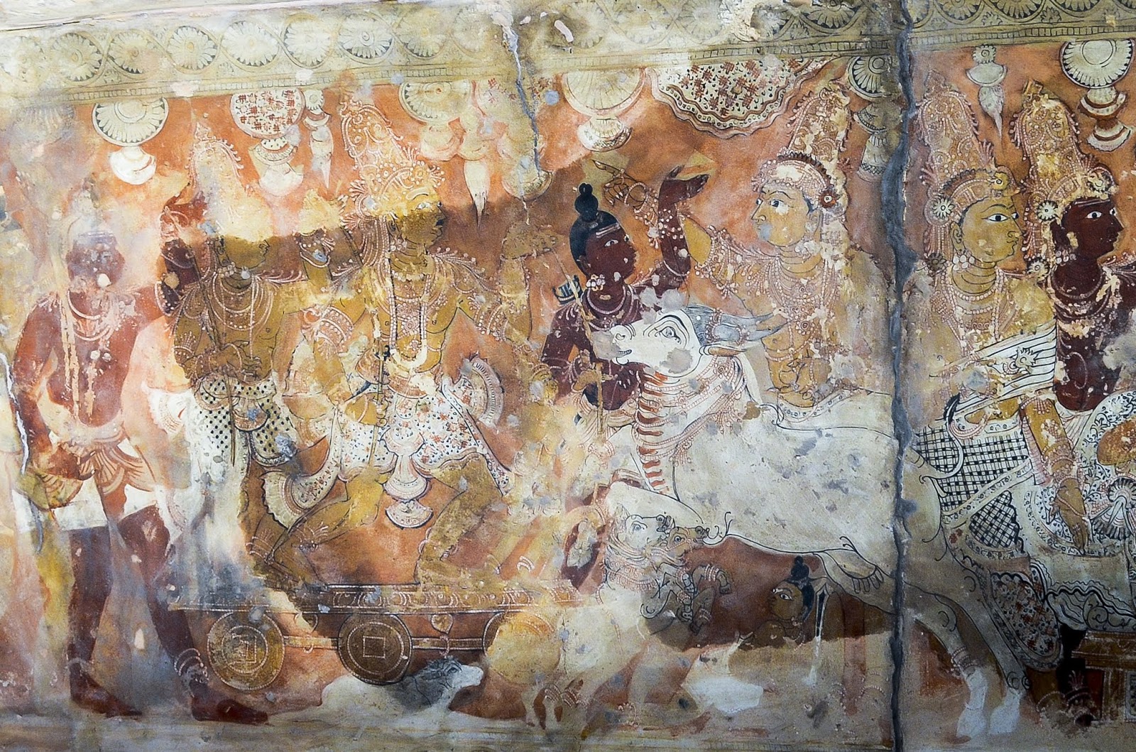 Manu Needhi Cholan Story in the Murals of Lepakshi, Veerabhadra Temple ...