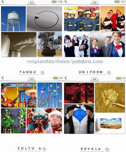 Respuestas APensar Nivel 41 al 60 - Juego 4 Fotos 1 Palabra
