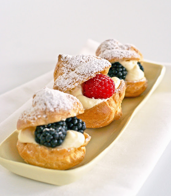 simmer & boyle: Choux Puffs with Mascarpone and Berries