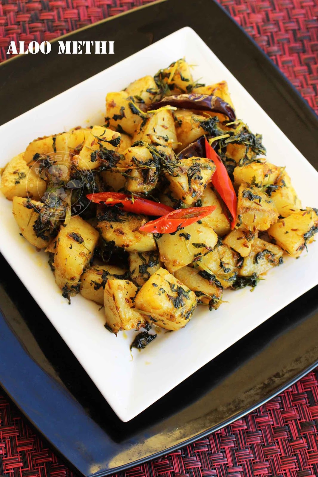 PUNJABI DISHES - ALOO METHI / POTATOES WITH FENUGREEK LEAVES