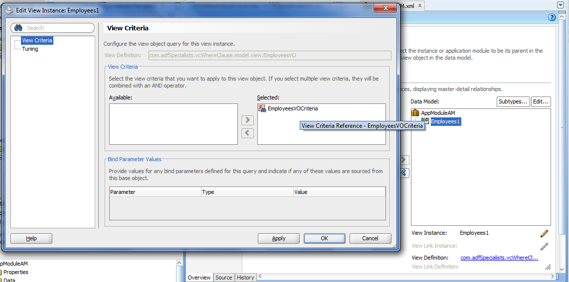 Adf Specialists Blog Adf View Object View Criteria Row With Sql Literal