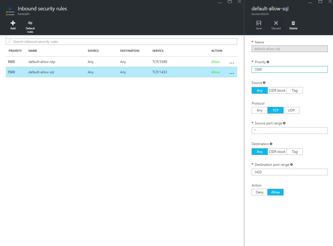 Frederic Torres Blog Azure Vm Inbound Port To Allow Sql Server From The Internet