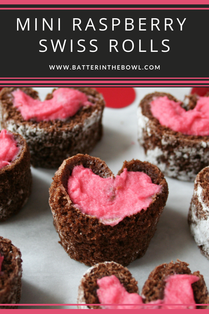 Mini Raspberry Swiss Rolls - Batter in the Bowl