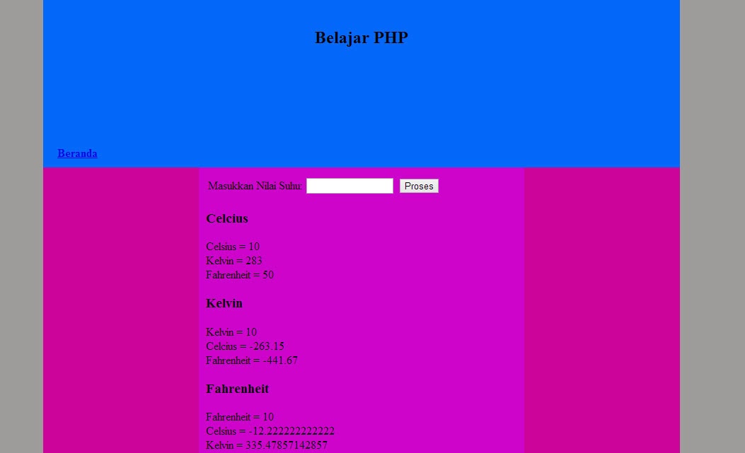 program konversi suhu php