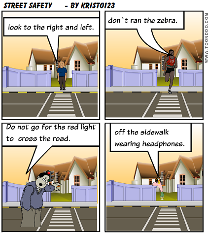 ENGLISH IS EASY! ENGLISH IS OK!: STREET SAFETY comic strips made by the ...