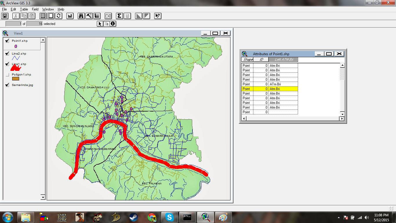 Tutorial Memuat peta samarinda dengan menggunakan ArcView 3.3: Peta Sederhana Dengan Menggunakan ...
