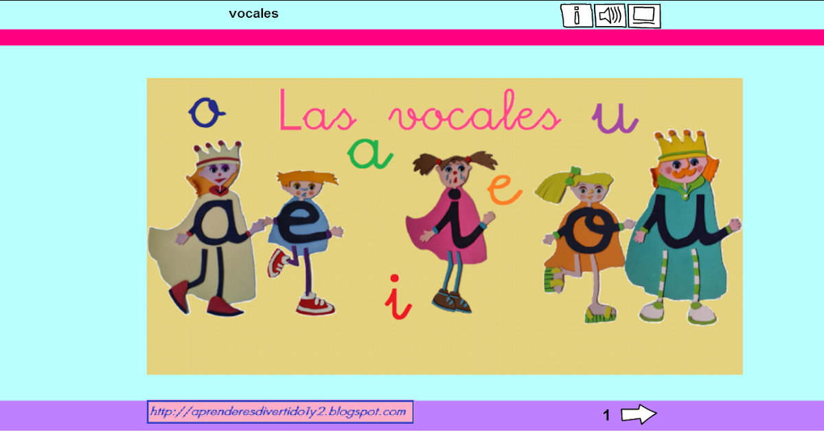 APRENDER ES DIVERTIDO 1º Y 2º: Las vocales.