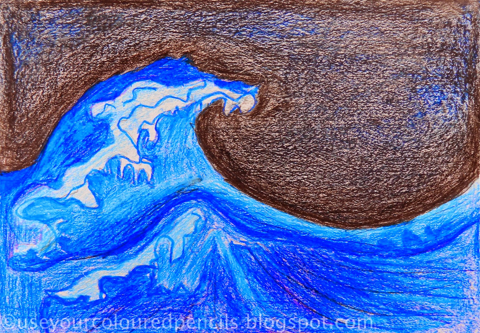 Use Your Coloured Pencils: Hokusai's Great Wave