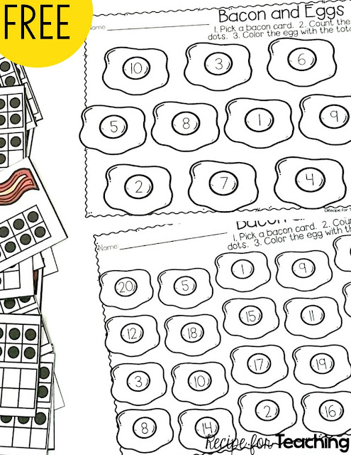 Breakfast Bar (With a Bacon and Eggs Math FREEBIE) - Recipe for Teaching