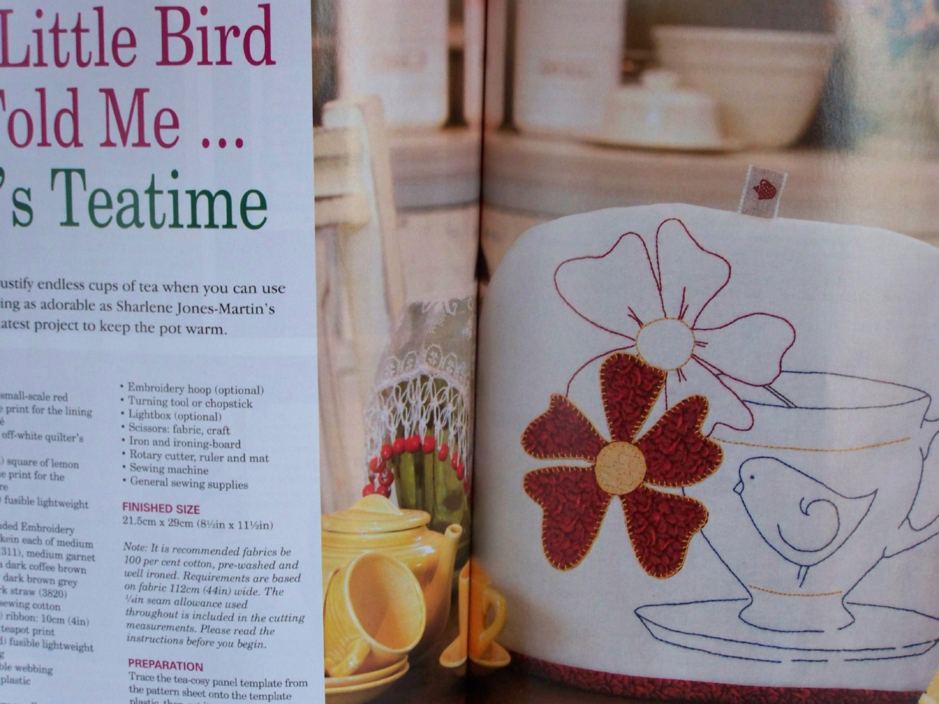 A Little Bird told me its Teatime featured in Creating Country Threads ...