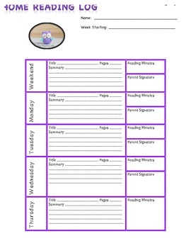 Teaching Little Grown Ups: Extended Reading Log (Free Resource)
