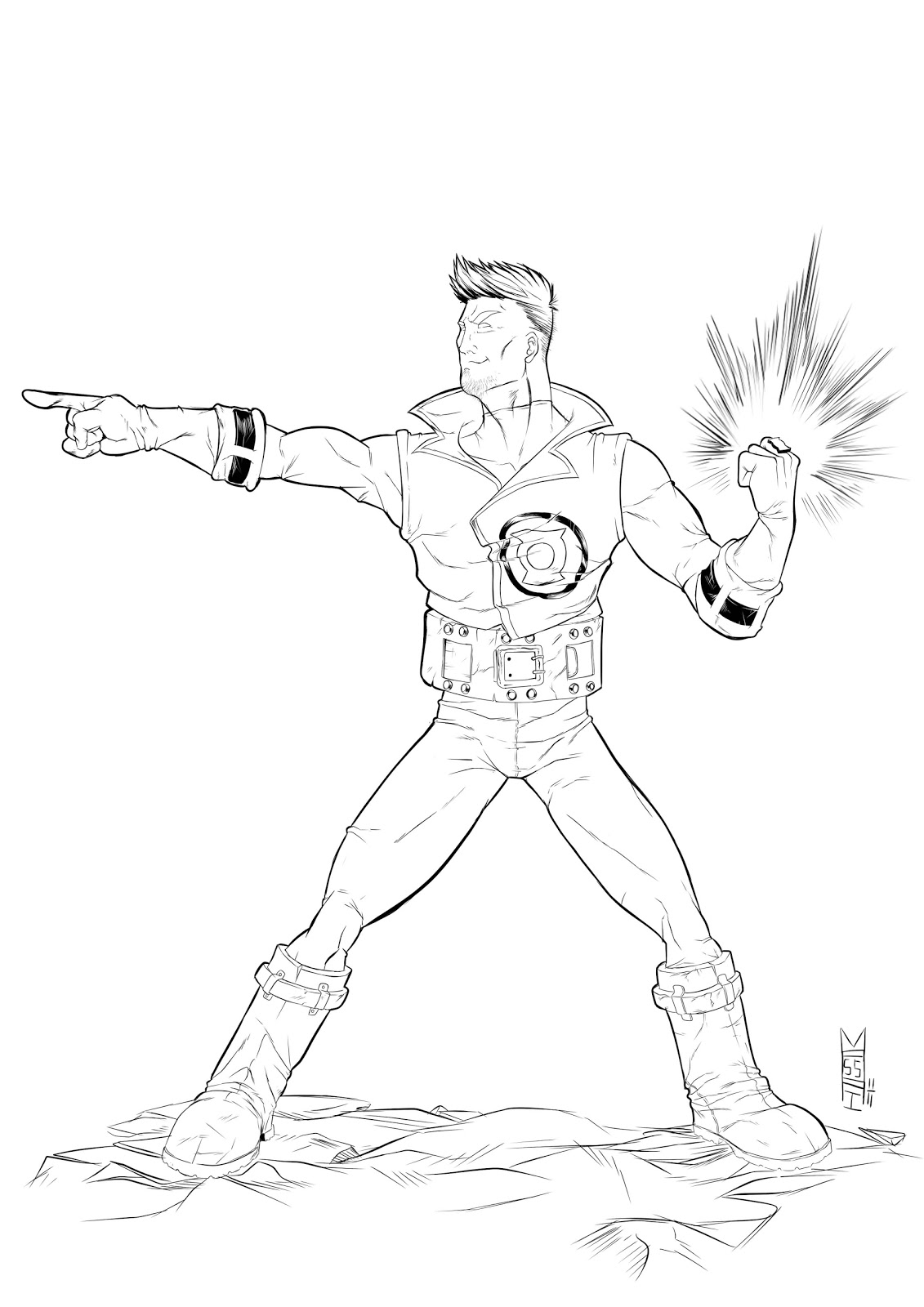 Prancheta do Massai: [Fan Art] Guy Gardner - Green Lantern - LINEART