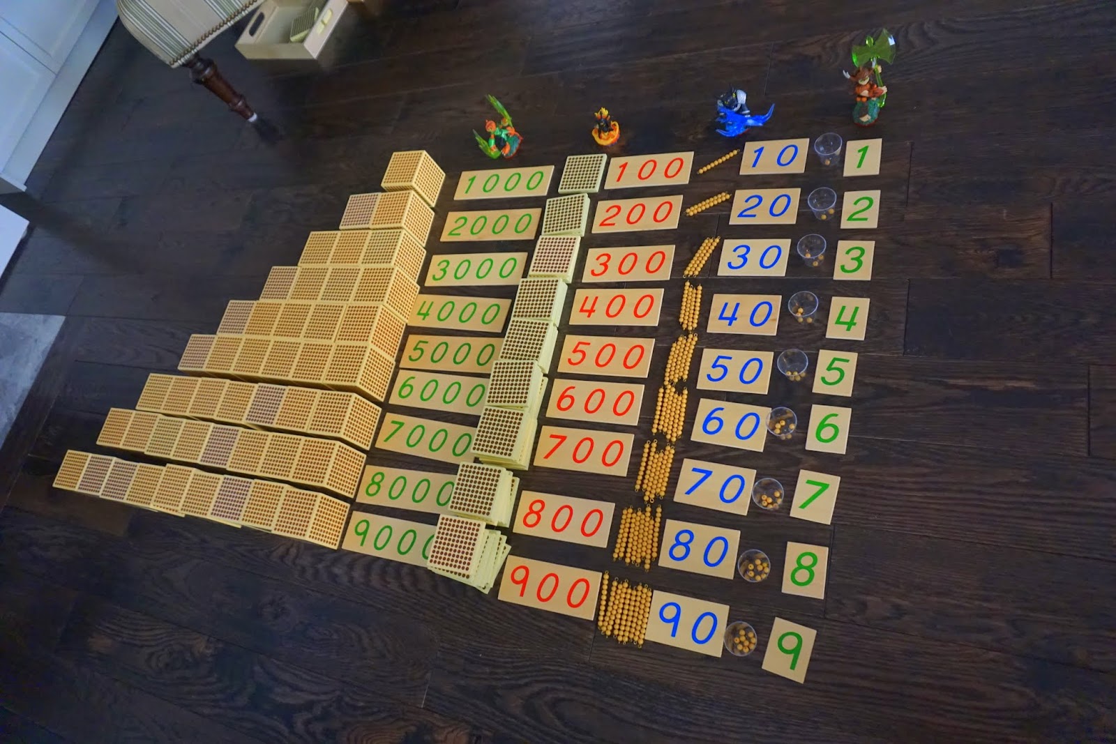 The 45 Layout, Montessori Math At Home - "Making Montessori Ours"