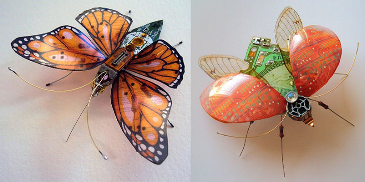beautiful insect from recycled circuit boards ~ art project ideas and ...