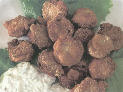 Food recipes: Kërpudha pane me susam