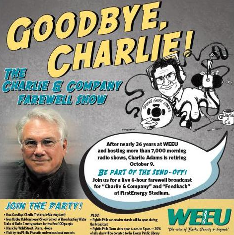 Media Confidential: Reading PA Radio: Charlie Adams To Sign-Off At WEEU