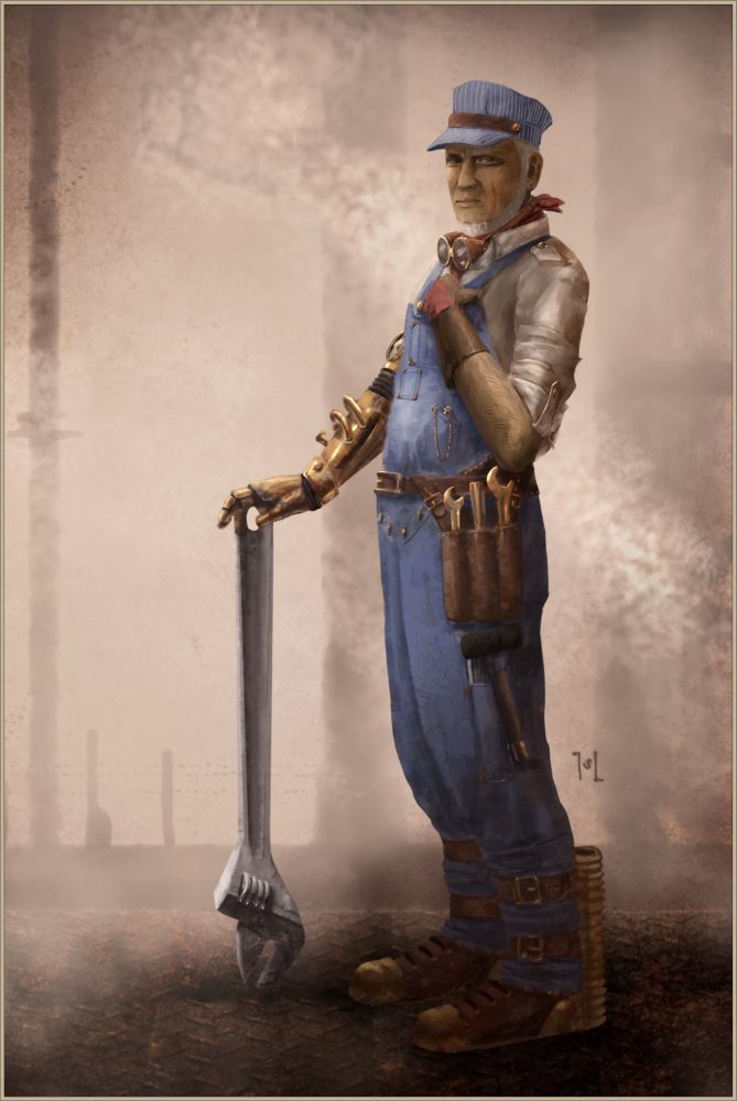 Steampunk mechanic concept