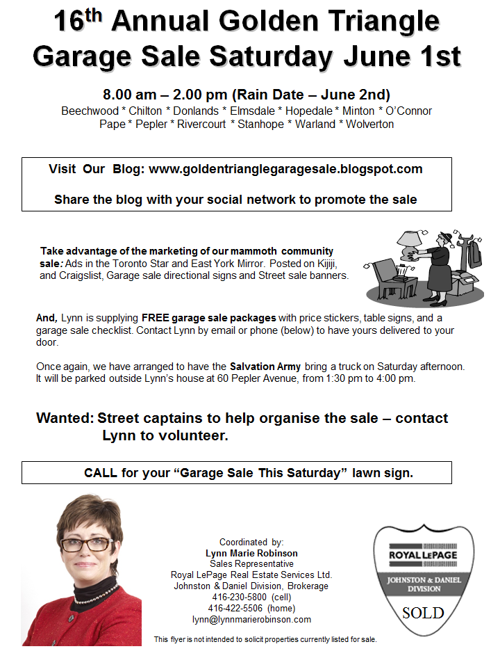 Golden Triangle 23rd Annual Garage Sale !!!: 2013 Garage Sale Notice