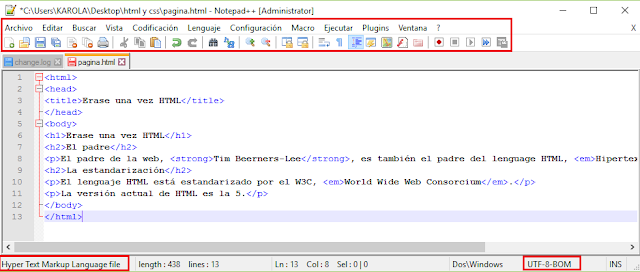 Introducción al desarrollo Web: Notepad++